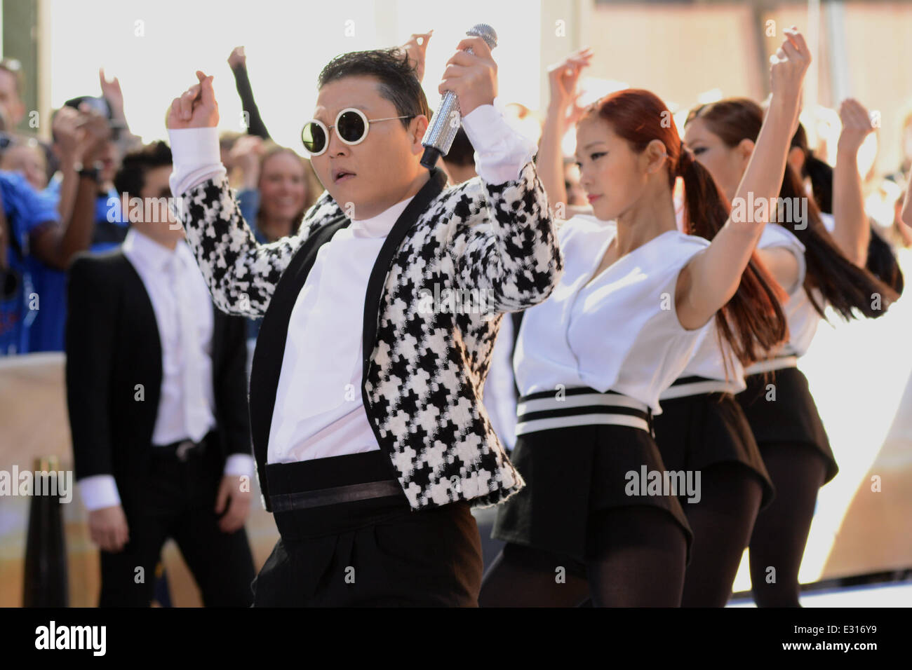 South Korean rapper PSY performing live at Rockefeller Center as part ...