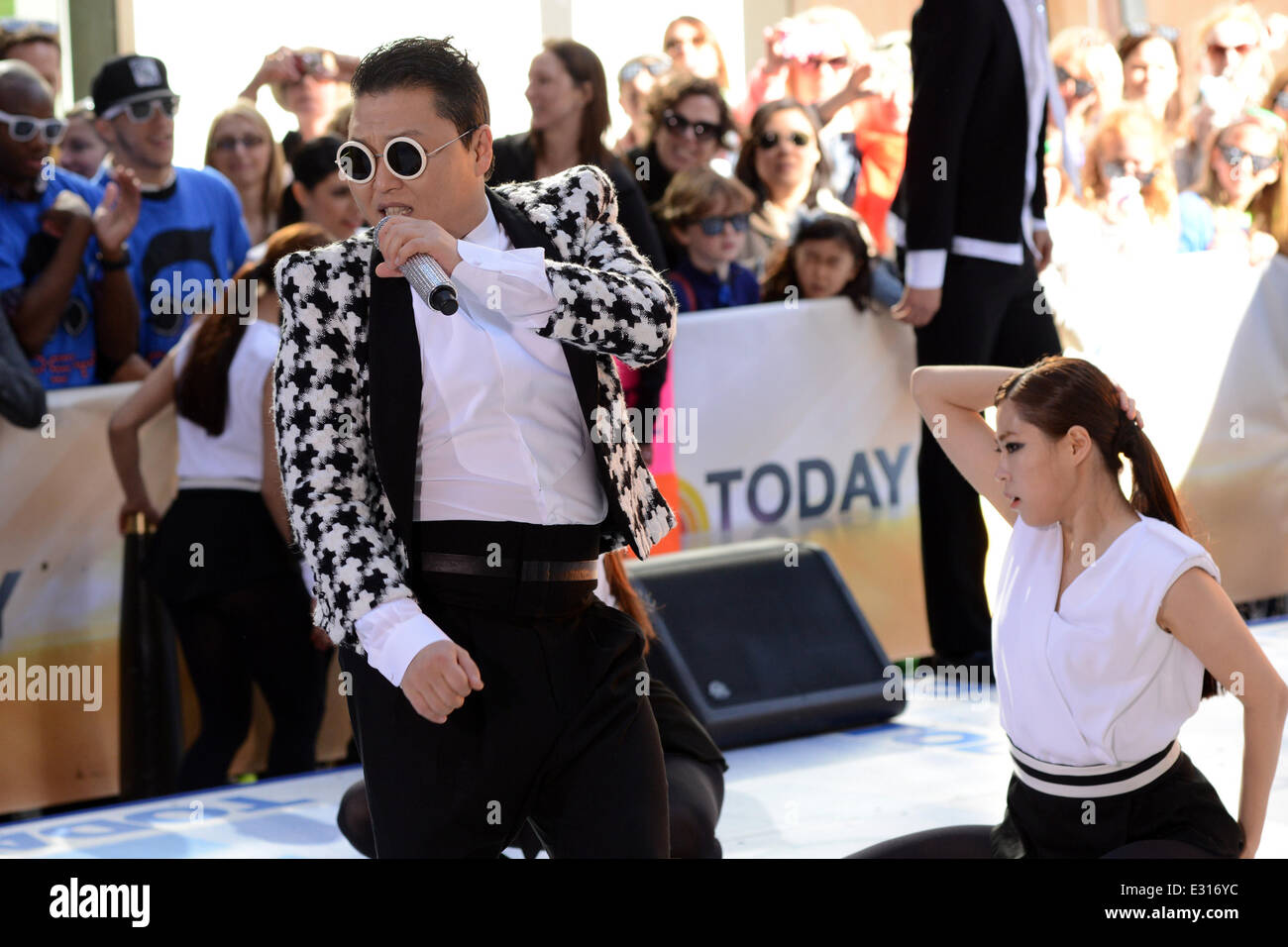 South Korean rapper PSY performing live at Rockefeller Center as part ...