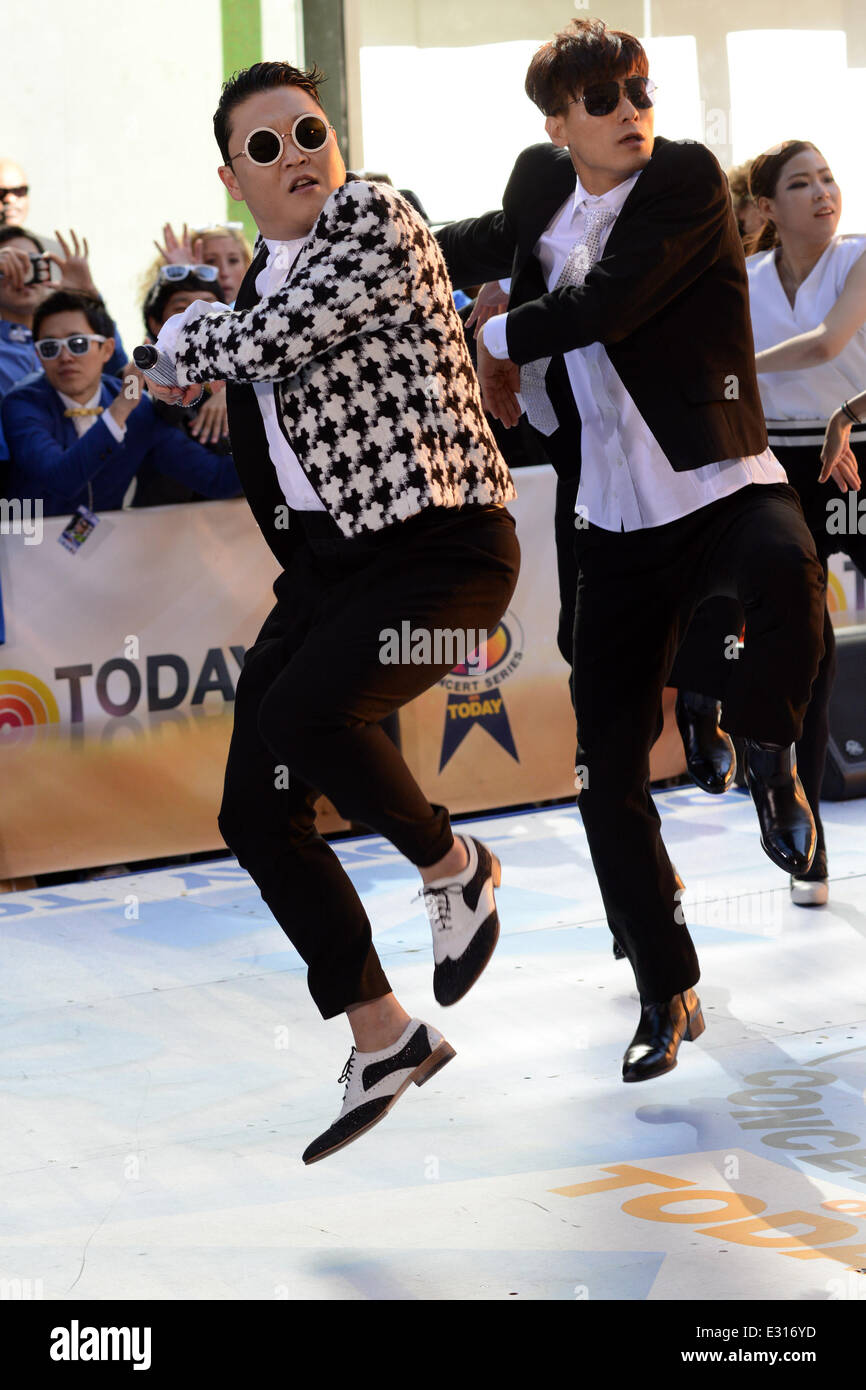 South Korean rapper PSY performing live at Rockefeller Center as part ...