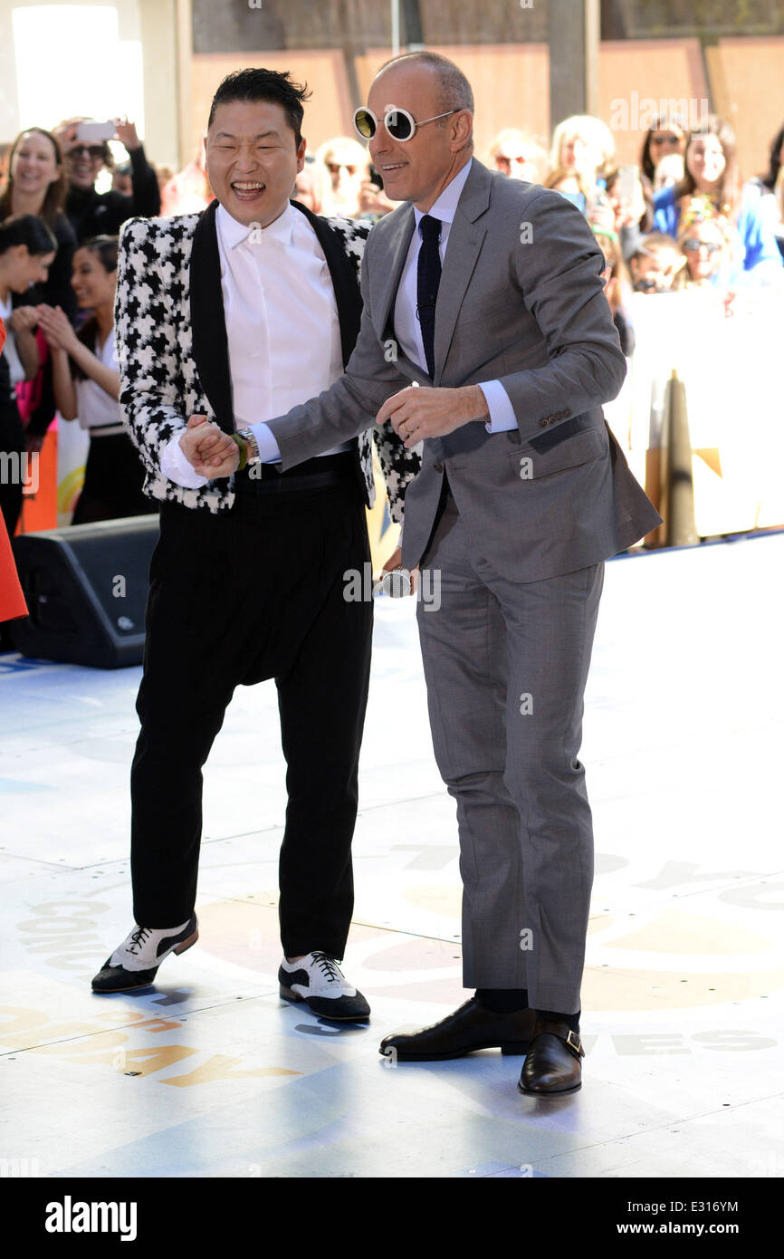 South Korean rapper PSY performing live at Rockefeller Center as part ...