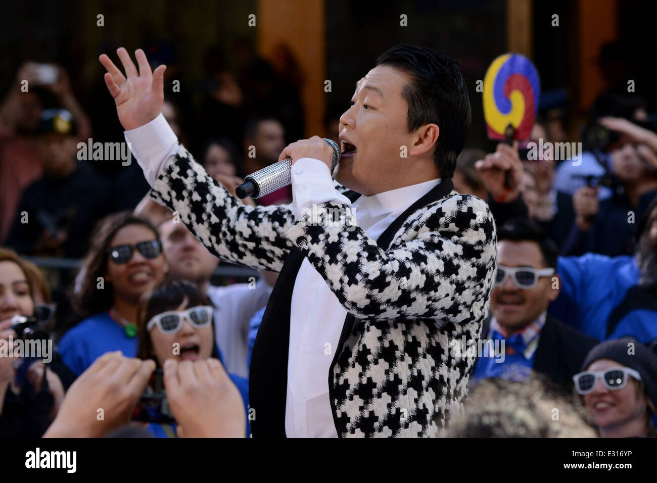 South Korean rapper PSY performing live at Rockefeller Center as part ...