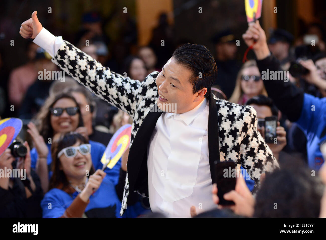 South Korean rapper PSY performing live at Rockefeller Center as part ...