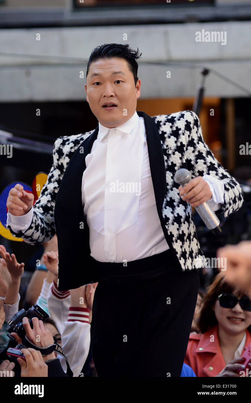 South Korean rapper PSY performing live at Rockefeller Center as part ...