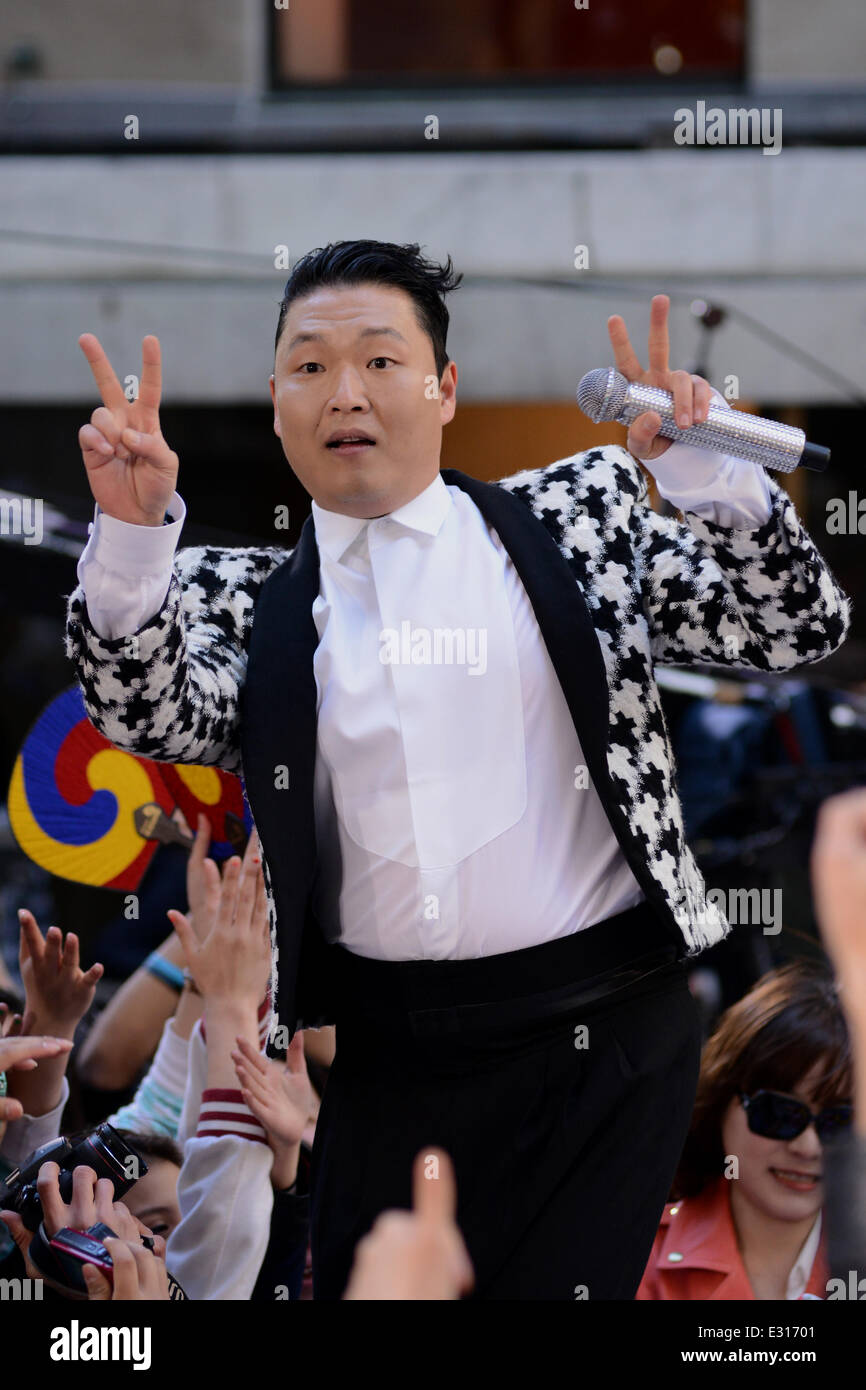 South Korean rapper PSY performing live at Rockefeller Center as part ...