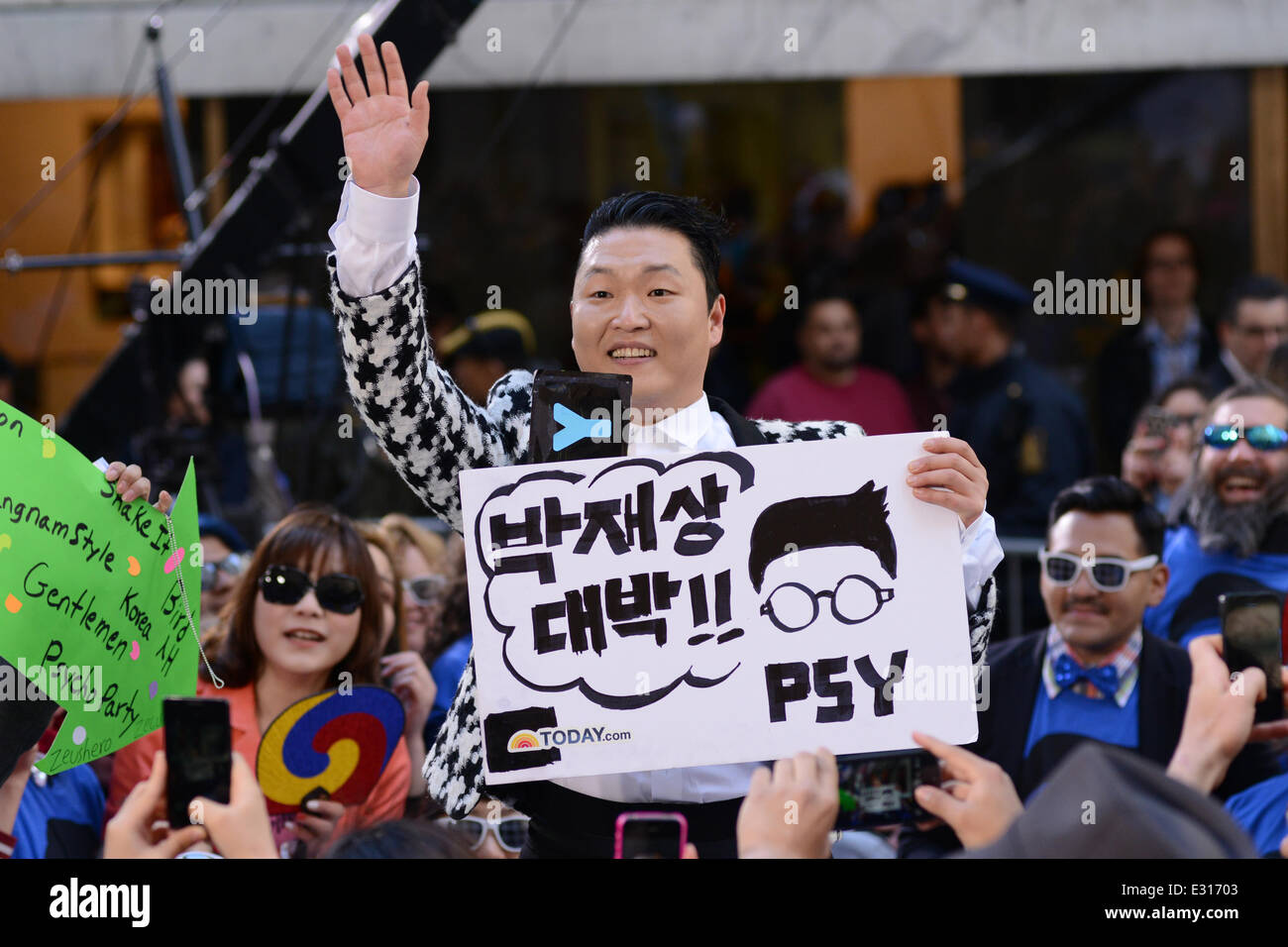 South Korean rapper PSY performing live at Rockefeller Center as part ...