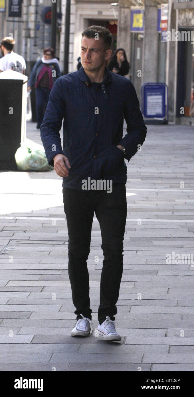 Cardiff City F.C. footballers out and about in Cardiff Featuring: Joe ...