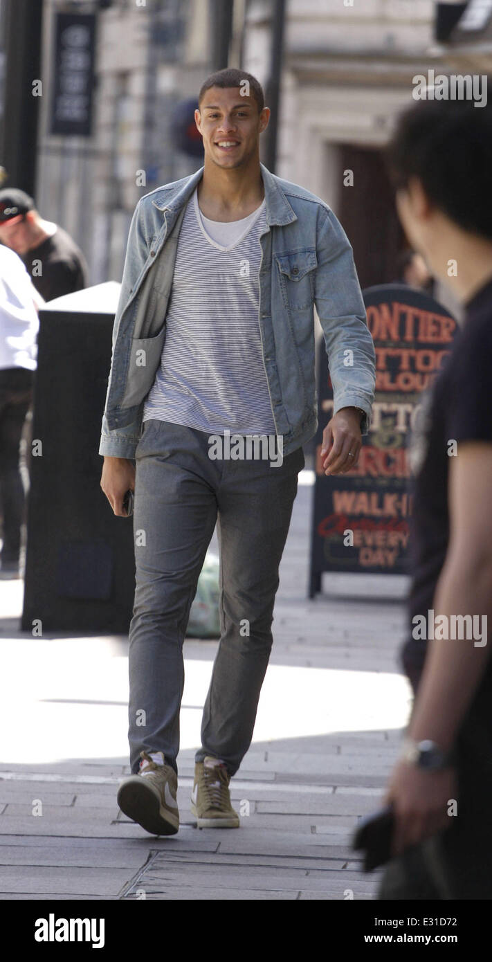 Cardiff City F.C. footballers out and about in Cardiff Featuring: Rudy ...