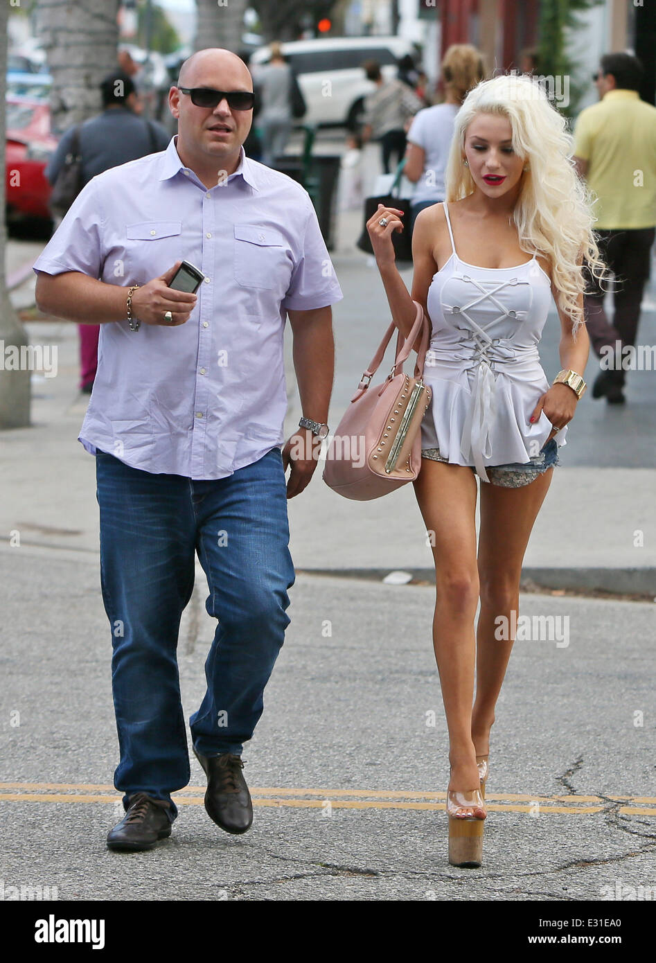Courtney Stodden walking with a friend on Robertson Boulevard in West ...