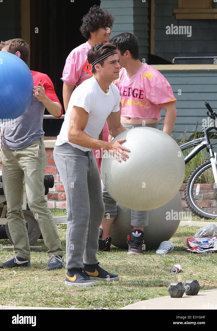 Actors on the set of 'Townies' Featuring: Zac Efron Where: Los Angeles ...