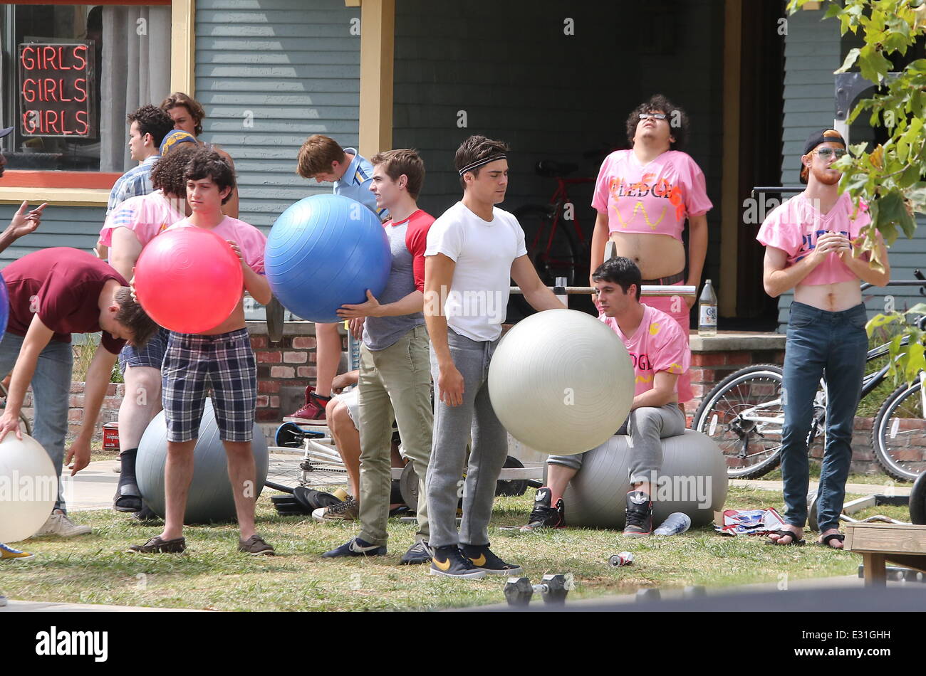 Actors on the set of 'Townies' Featuring: Craig Roberts,Dave Franco,Zac ...