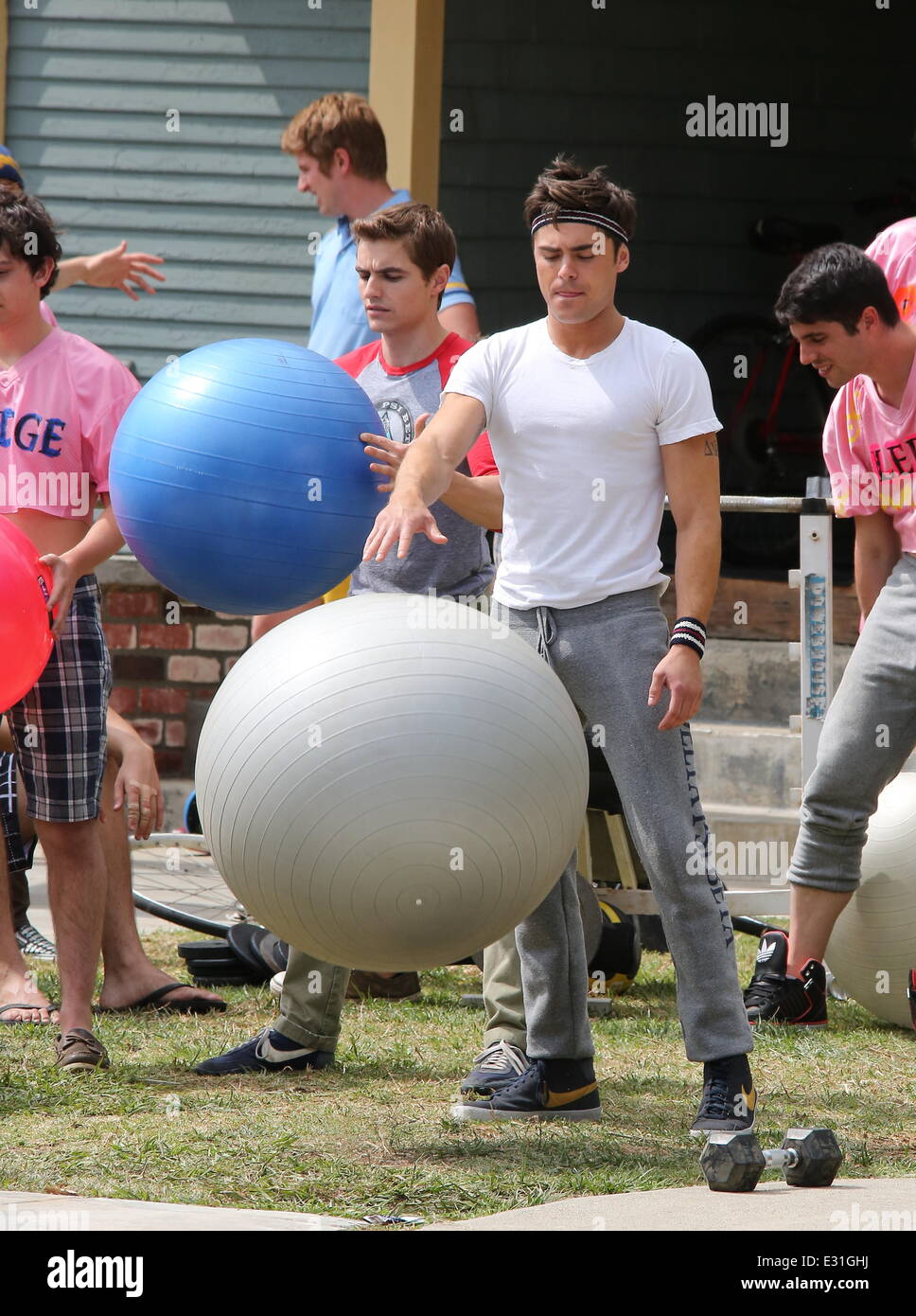 Actors on the set of 'Townies' Featuring: Zac Efron,Dave Franco Where ...