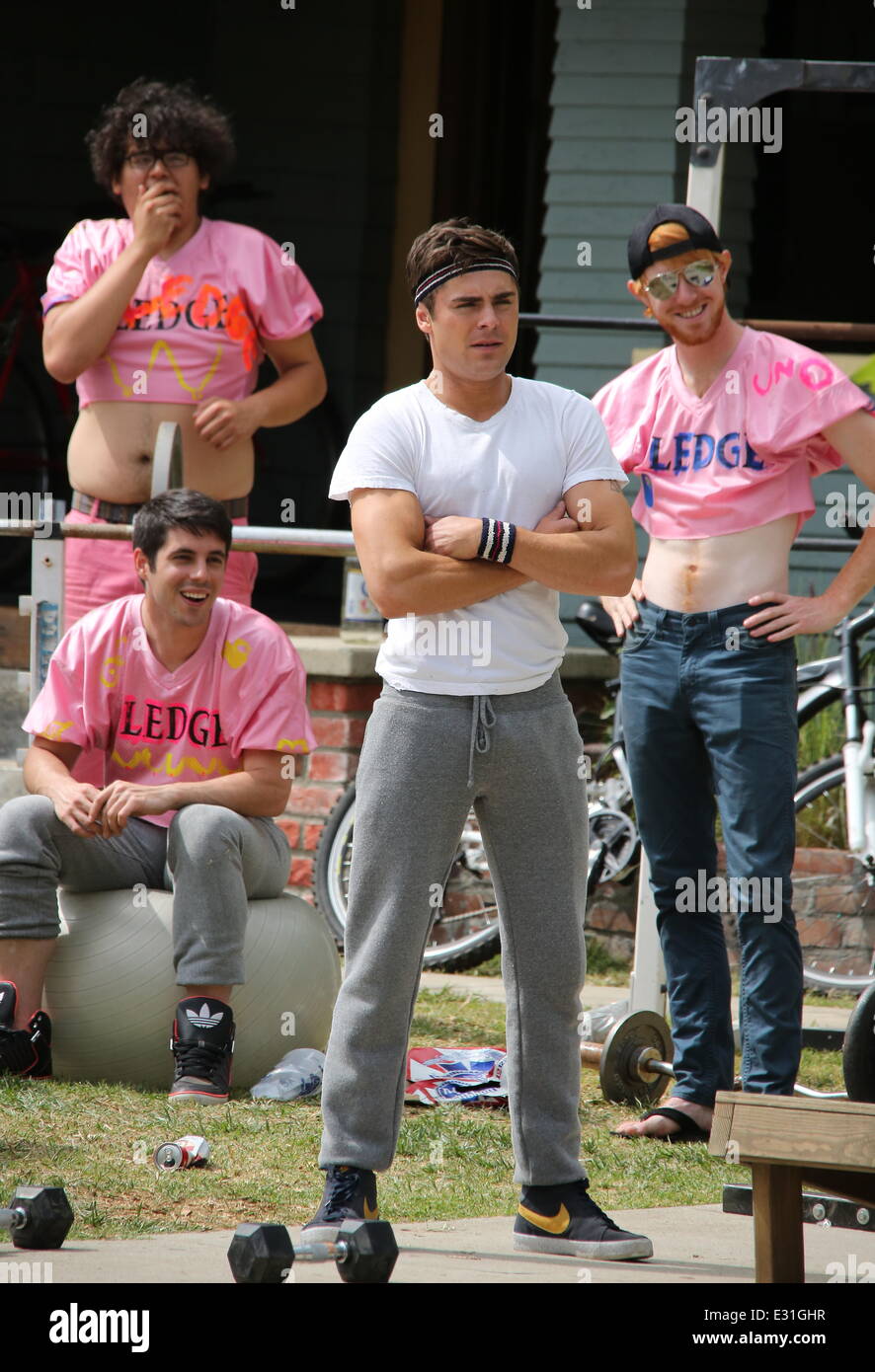 Actors on the set of 'Townies' Featuring: Zac Efron Where: Los Angeles ...