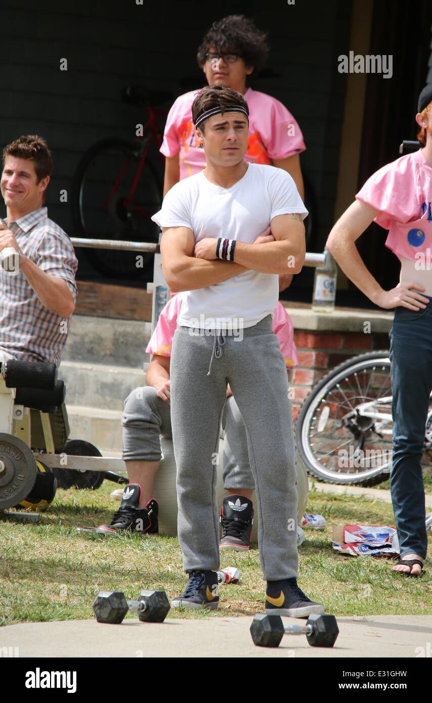 Actors on the set of 'Townies' Featuring: Zac Efron Where: Los Angeles ...
