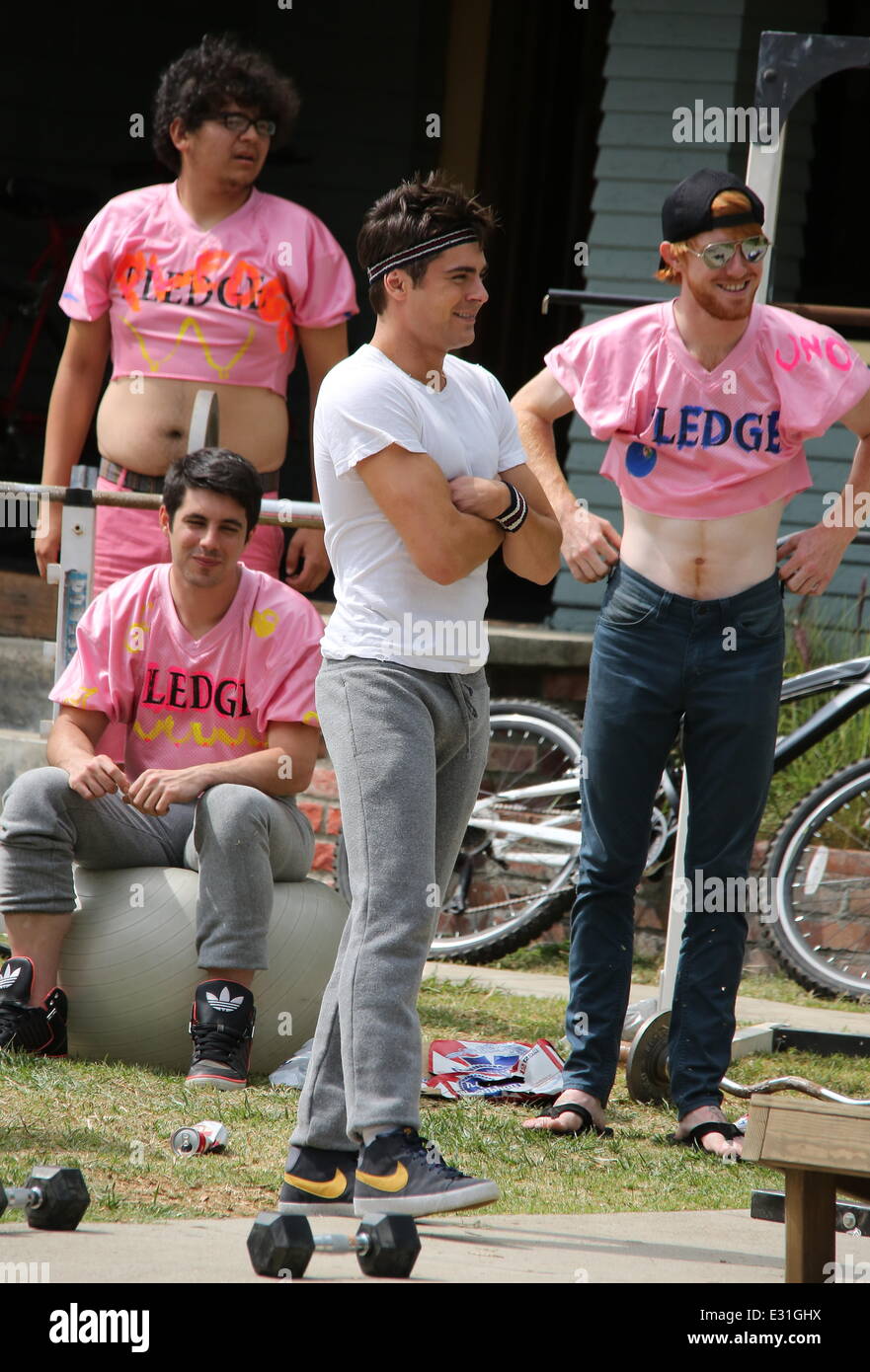 Actors on the set of 'Townies' Featuring: Zac Efron Where: Los Angeles ...