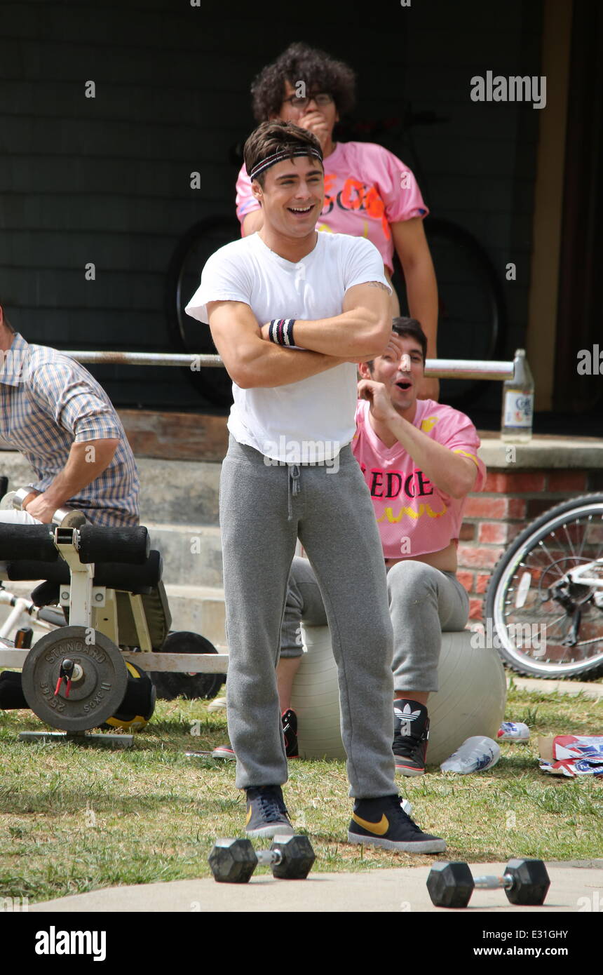 Actors on the set of 'Townies' Featuring: Zac Efron Where: Los Angeles ...