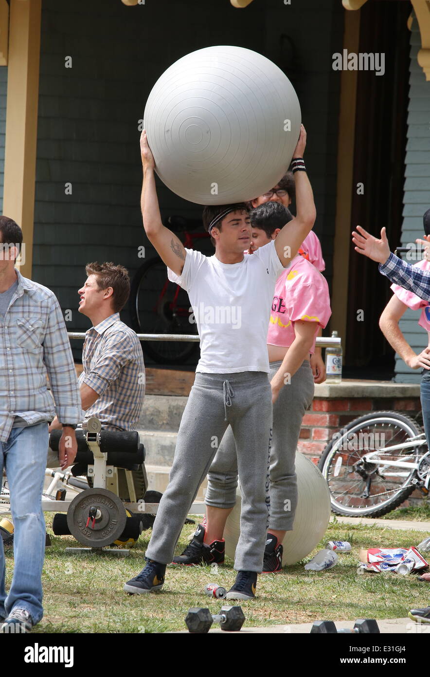 Actors on the set of 'Townies' Featuring: Zac Efron Where: Los Angeles ...