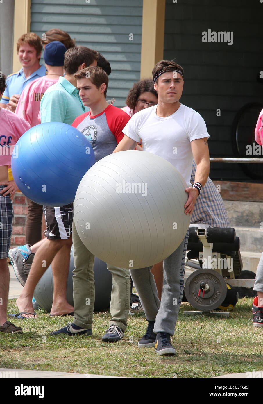 Actors on the set of 'Townies' Featuring: Dave Franco,Zac Efron Where ...