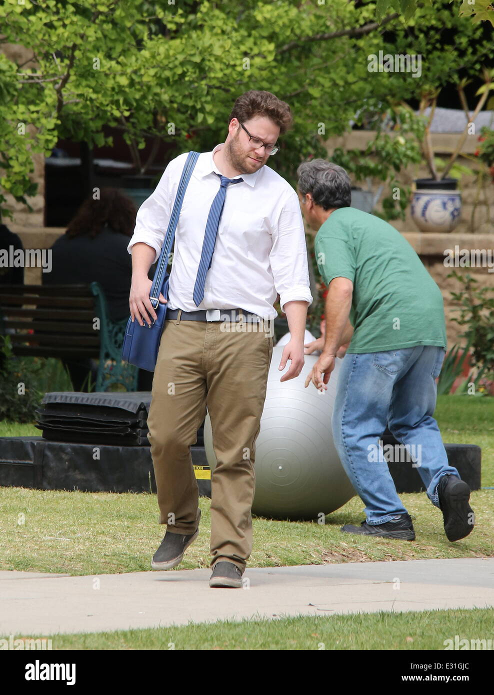 Actors on the set of 'Townies' Featuring: Seth Rogen Where: Los Angeles ...