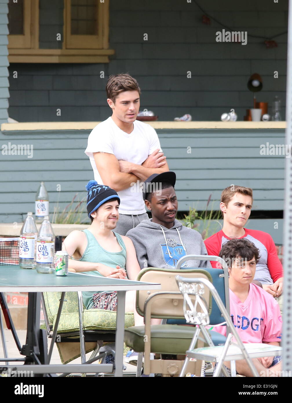 Actors on the set of 'Townies' Featuring: Christopher Mintz-Plasse,Zac ...