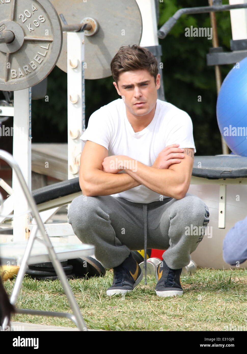 Actors on the set of 'Townies' Featuring: Zac Efron Where: Los Angeles ...