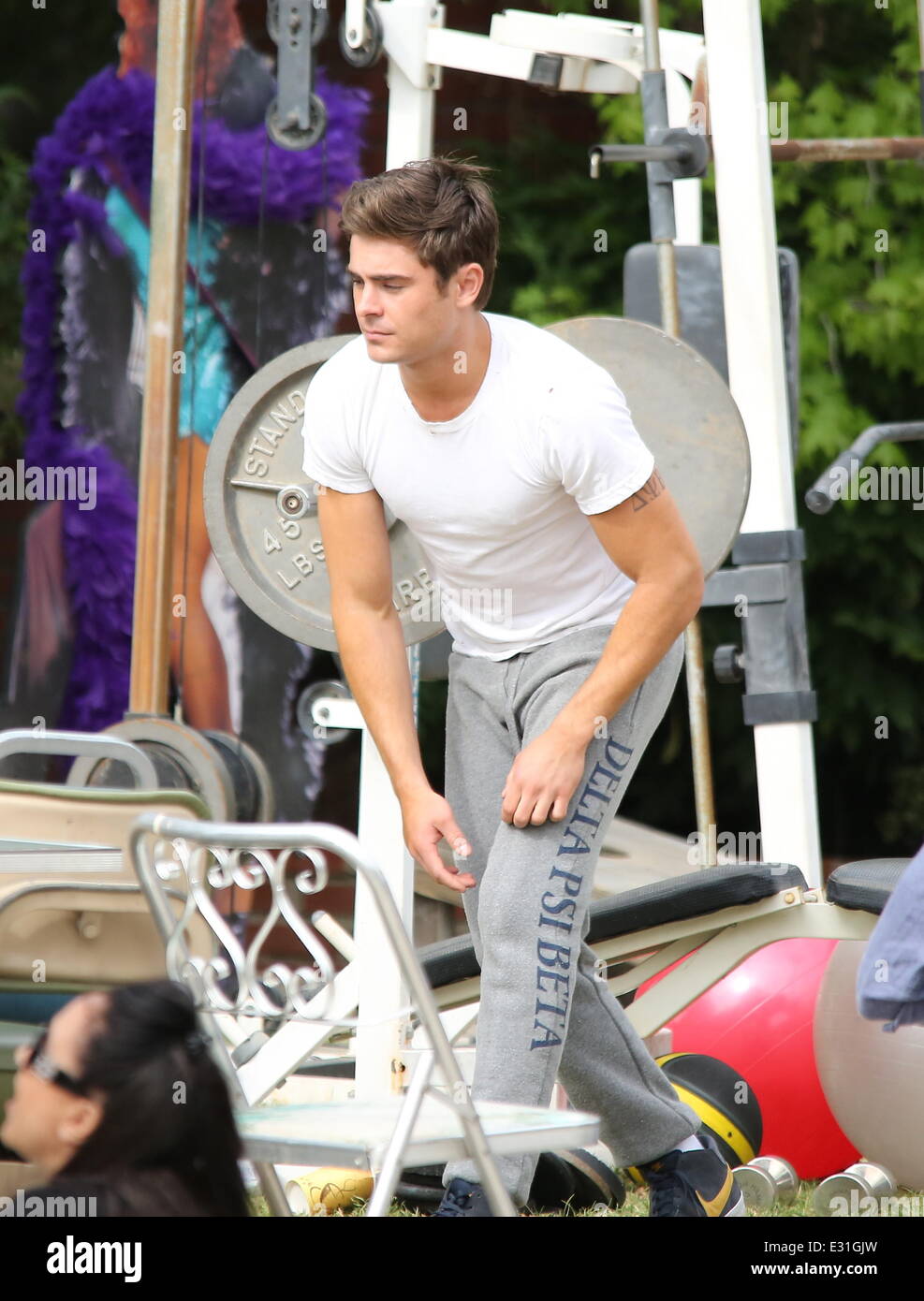 Actors on the set of 'Townies' Featuring: Zac Efron Where: Los Angeles ...