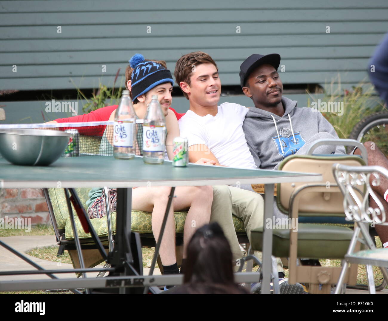 Actors on the set of 'Townies' Featuring: Christopher Mintz-Plasse,Zac ...