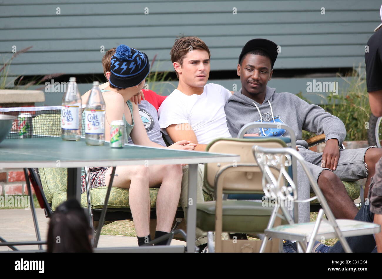 Actors on the set of 'Townies' Featuring: Christopher Mintz-Plasse,Zac ...