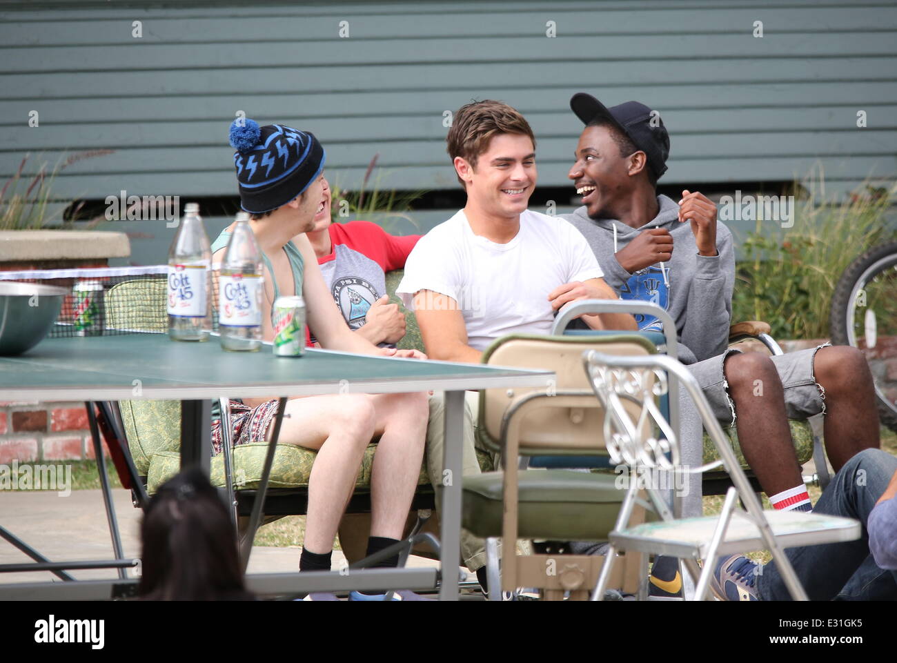 Actors on the set of 'Townies' Featuring: Christopher Mintz-Plasse,Zac ...