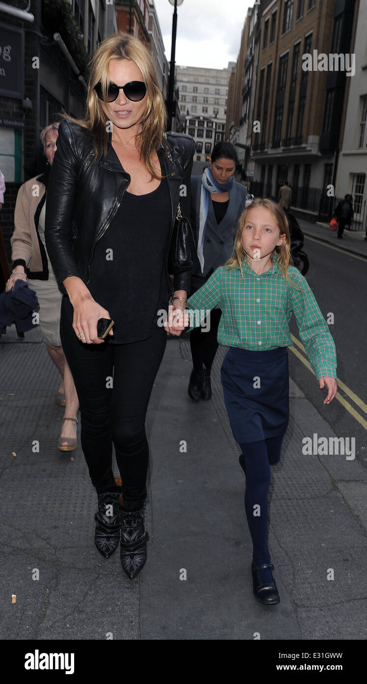Kate Moss and her daughter Lila Grace Moss attend an exhibition of ...
