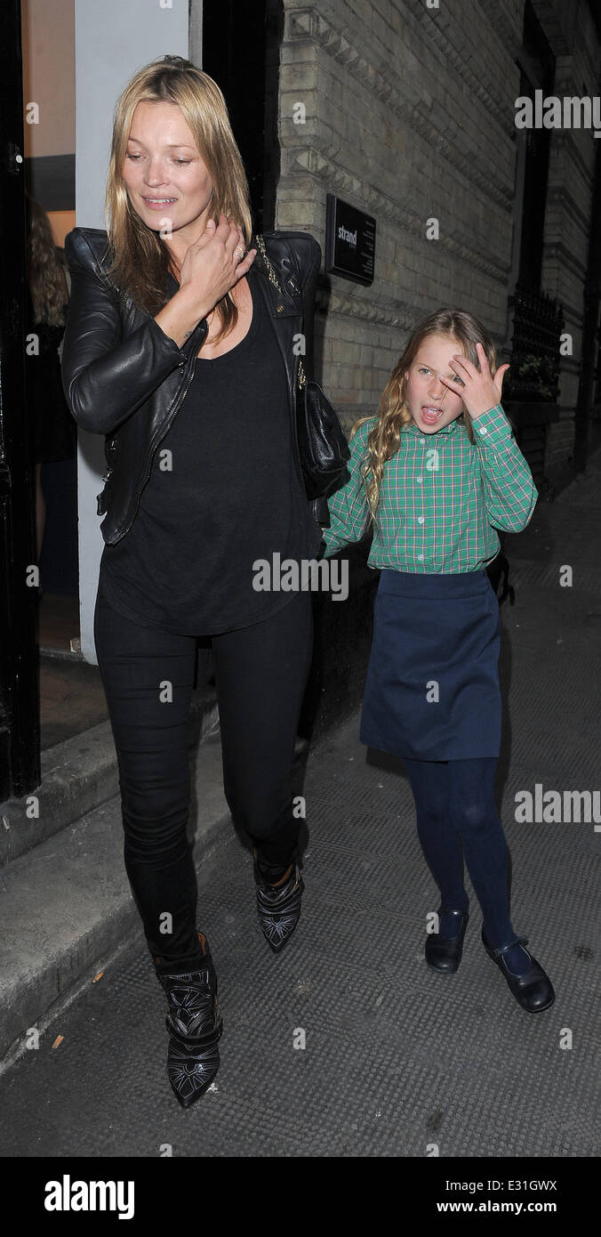 Kate Moss and her daughter Lila Grace Moss attend an exhibition of ...