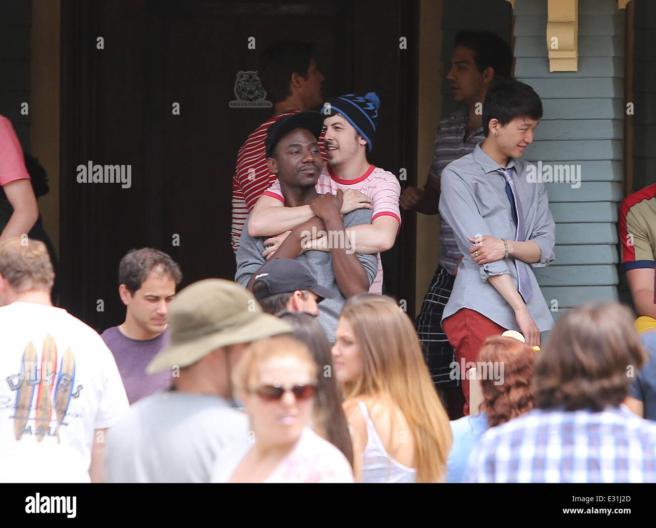 Actors on the set of 'Townies' Featuring: Christopher Mintz-Plasse ...