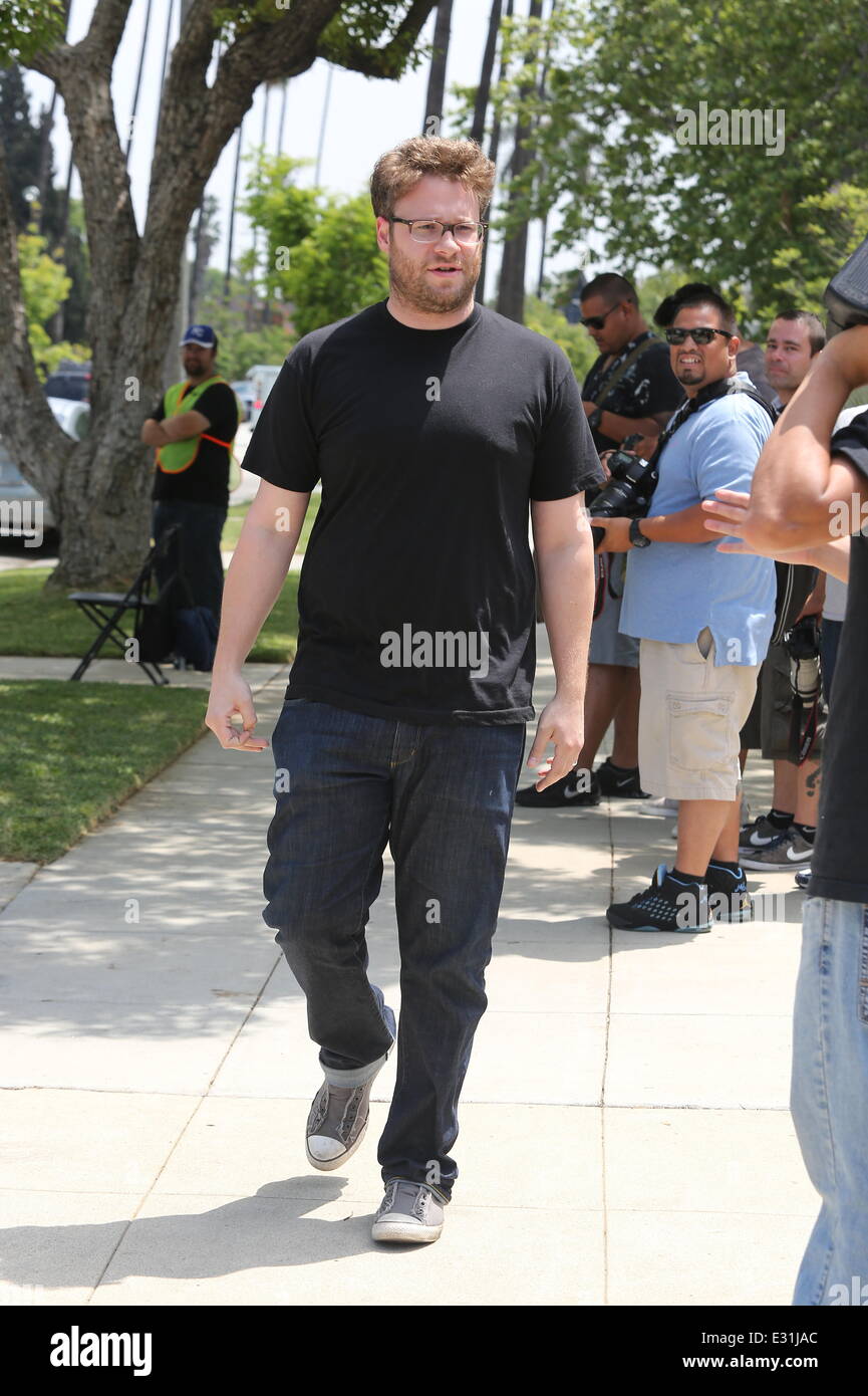 Actors on the set of 'Townies' Featuring: Seth Rogen Where: Los Angeles ...