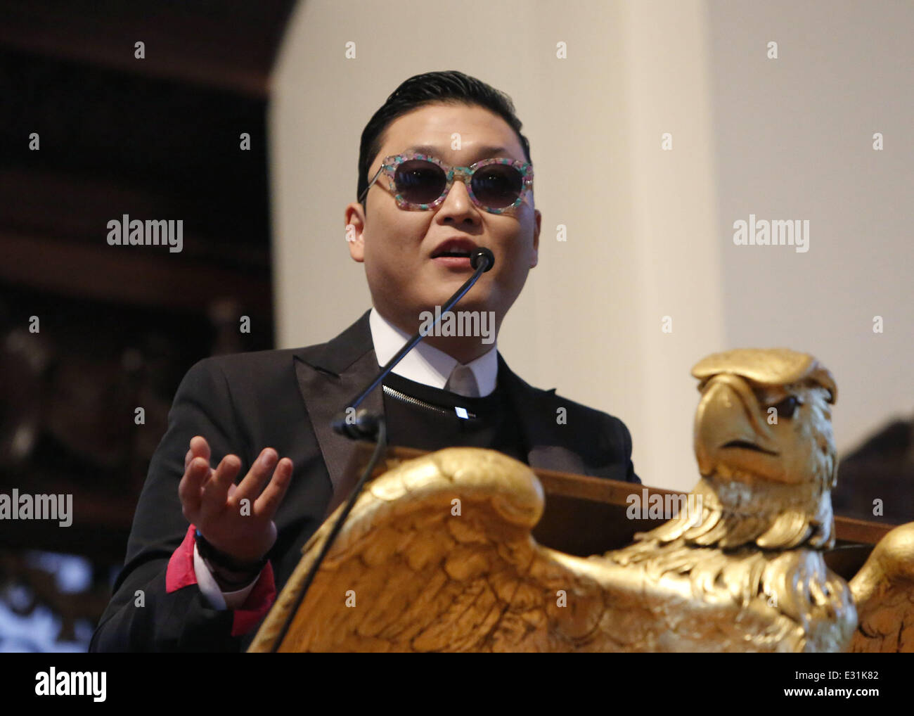 Singer PSY at his 'Conversation With PSY' hosted by Harvard's Korea ...