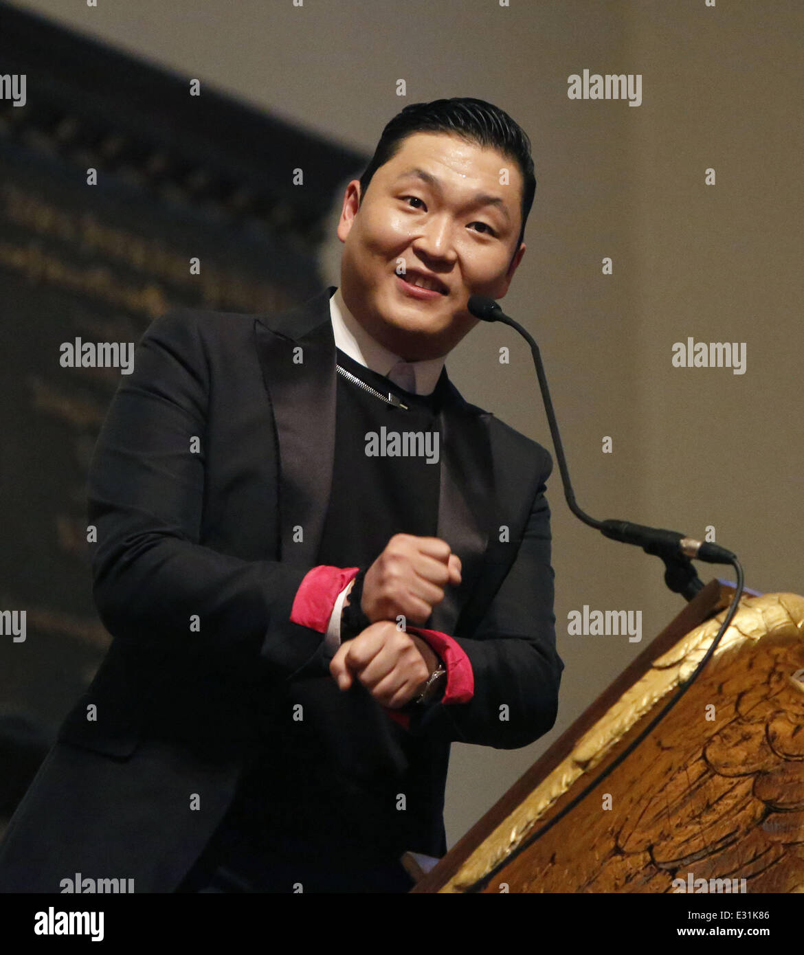 Singer PSY at his 'Conversation With PSY' hosted by Harvard's Korea ...