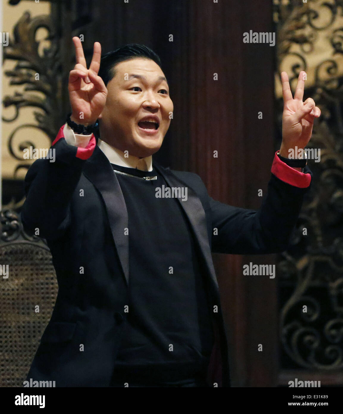 Singer PSY at his 'Conversation With PSY' hosted by Harvard's Korea ...