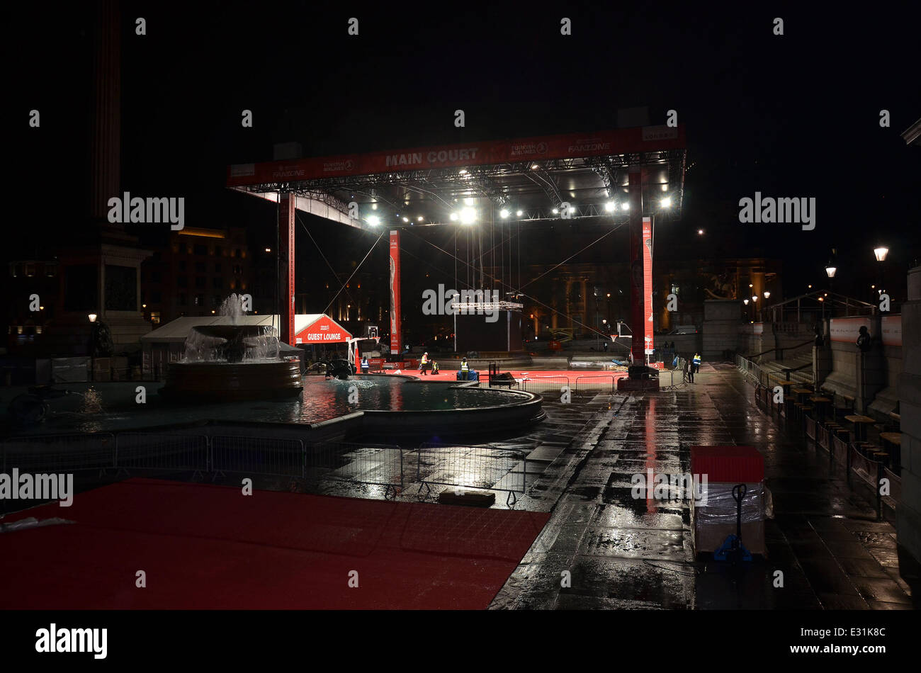 Setting up of the Turkish Airlines Euroleague Fan Zone basketball ...