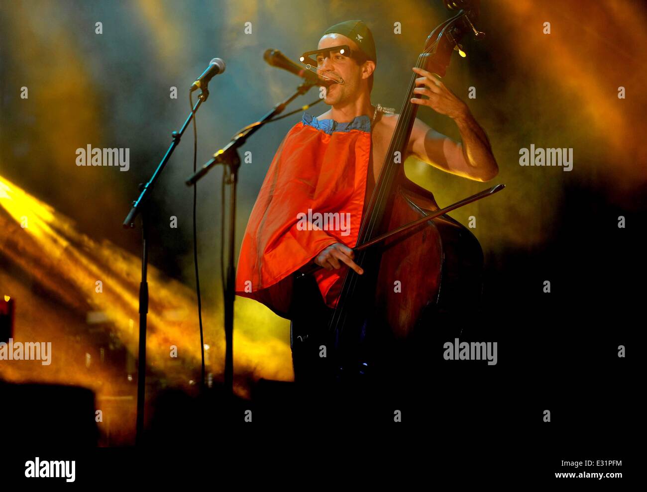 Paris, France. 21st June, 2014. A man performs on the stage during the ...