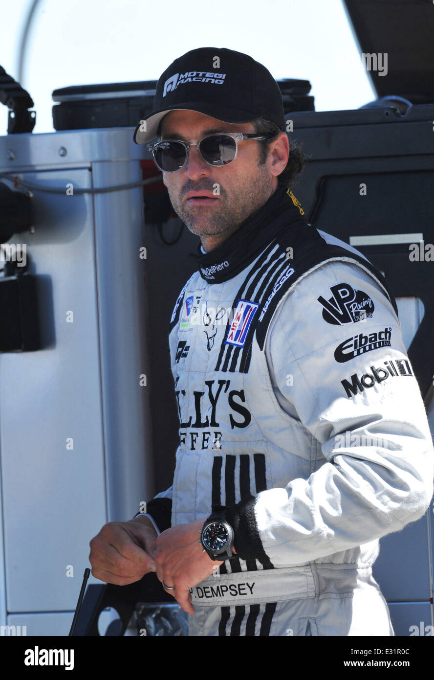 Patrick Dempsey competes in the American LeMans Series (ALMS) at Mazda ...