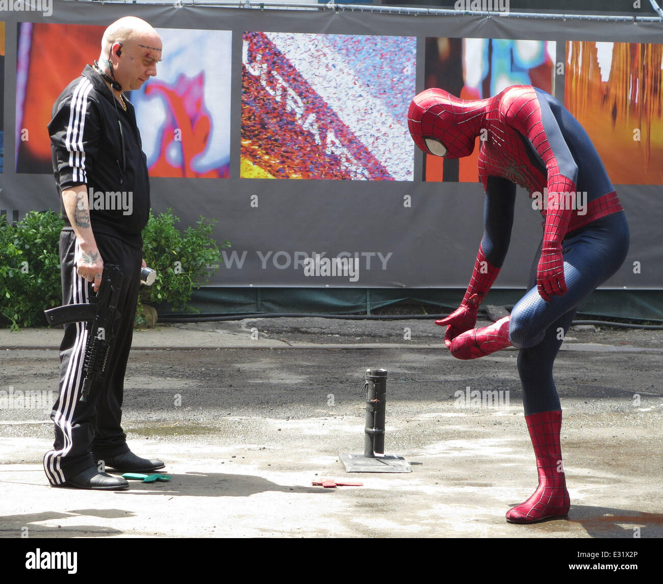 Paul Giamatti as Aleksei Sytsevich the Rhino in a fight scene with ...