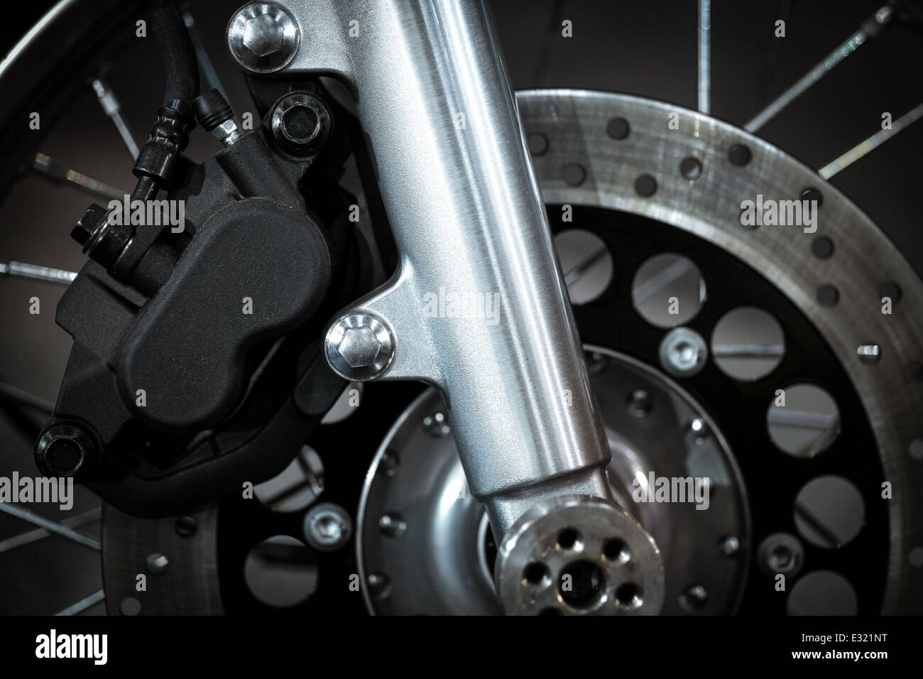 Close-up shot of a motorcycle disk brake Stock Photo - Alamy
