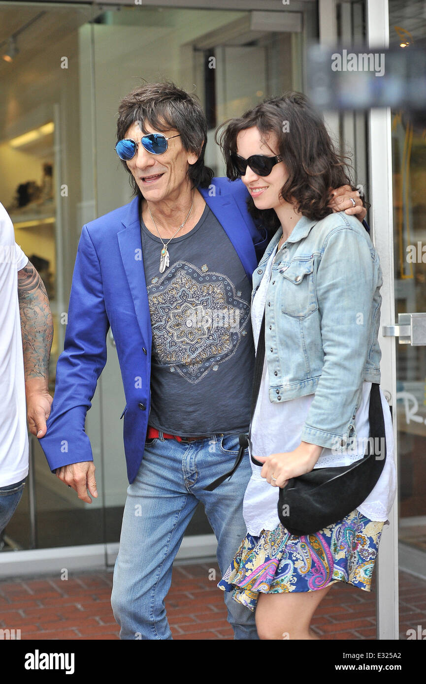 Ronnie Wood and wife Sally Humphreys seen leaving Fred Segal Featuring ...