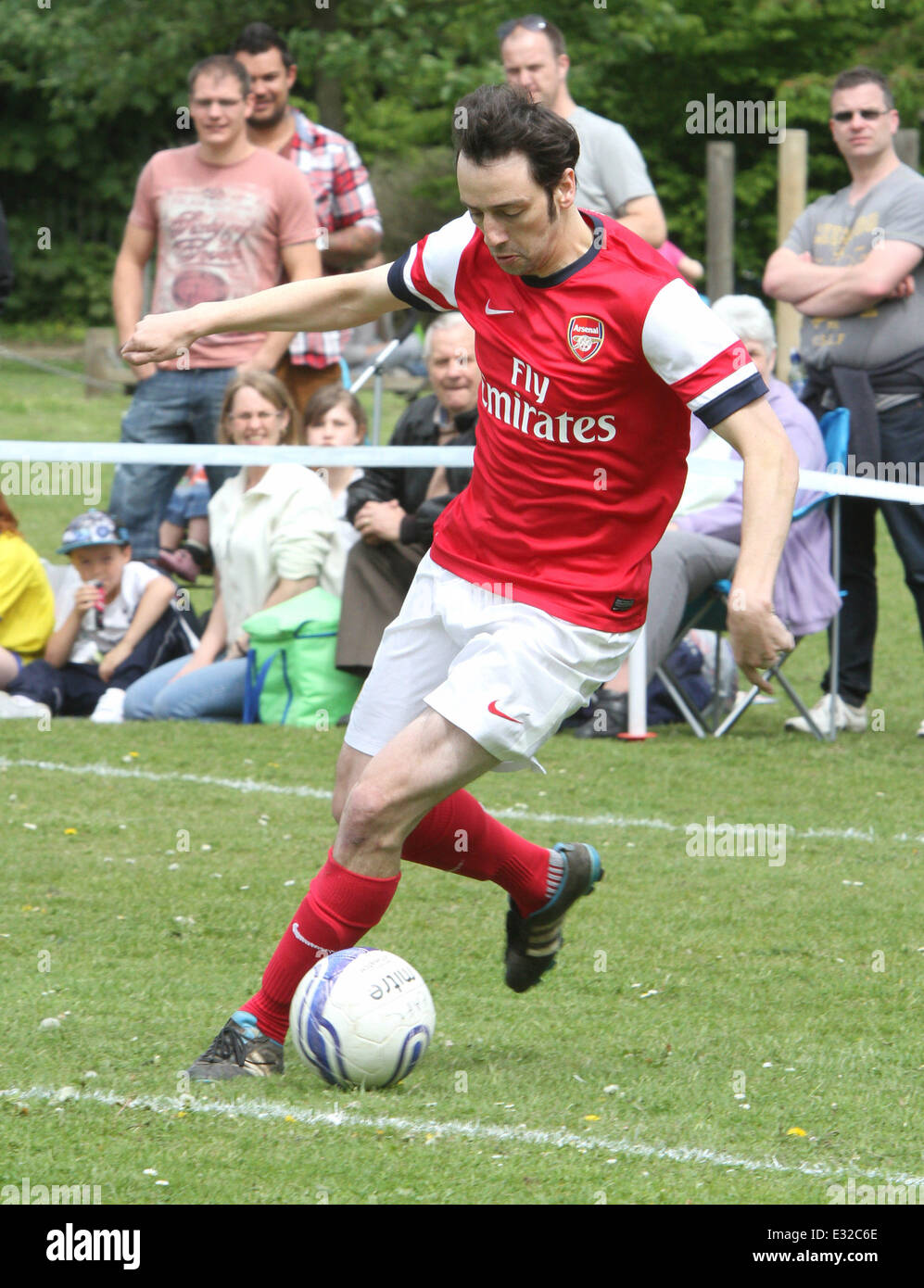 Ralf Little plays for Arsenal Legends in a charity football match ...