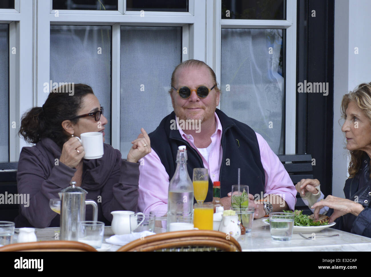 Chef Mario Batali out to brunch with his wife at The Standard Grill in ...