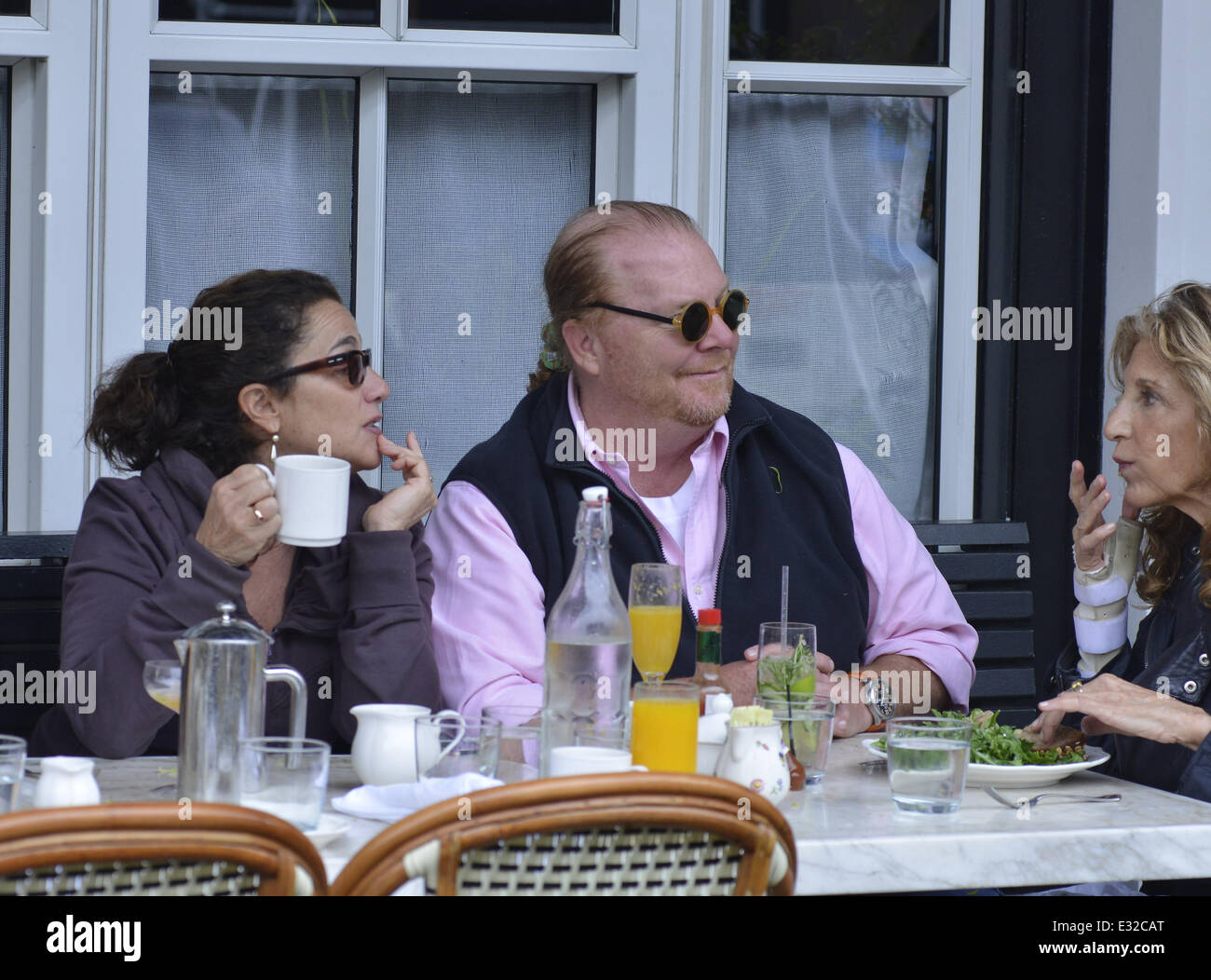 Chef Mario Batali out to brunch with his wife at The Standard Grill in ...