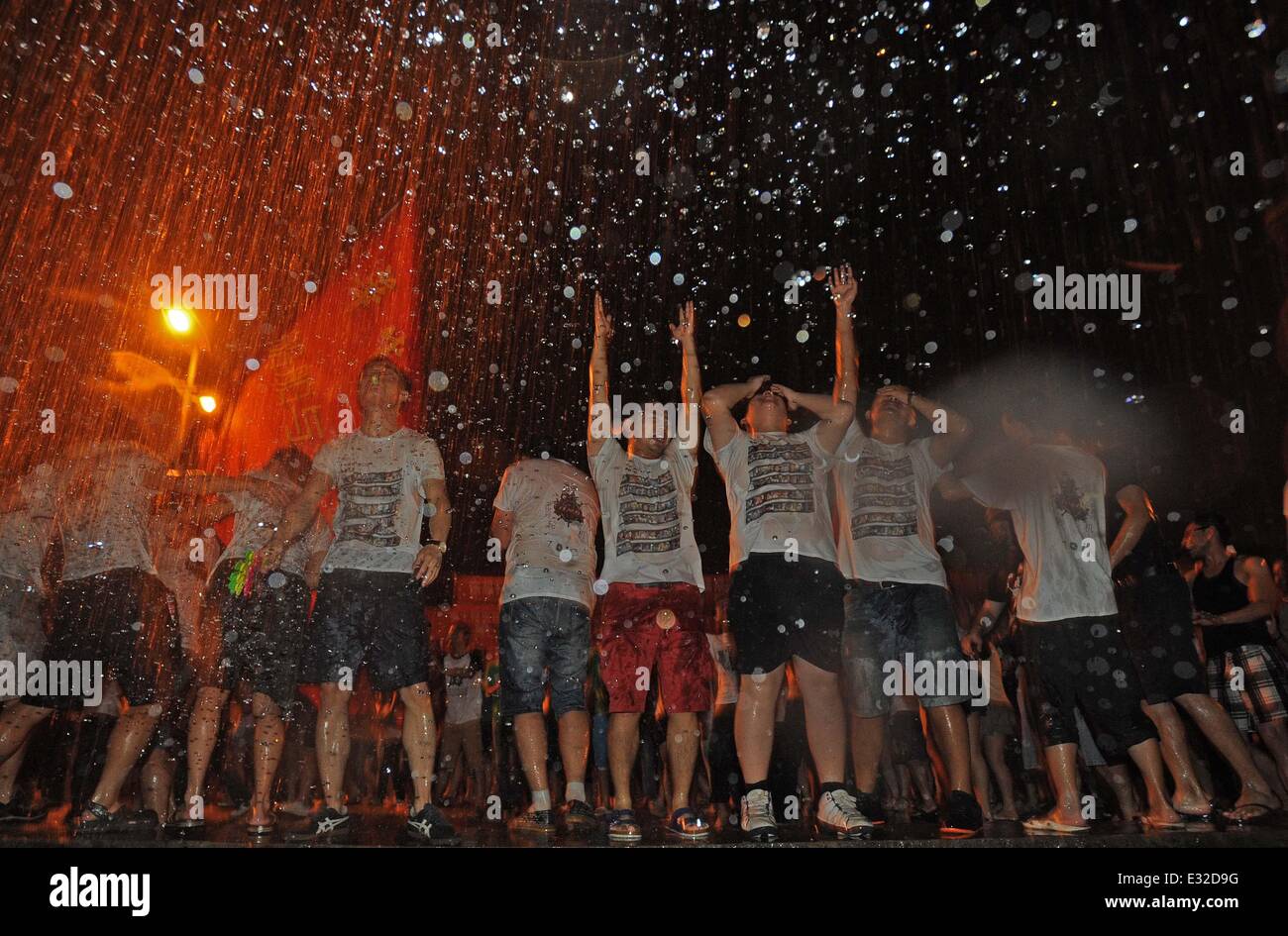 Wuhan. 22nd June, 2014. Graduates celebrate their graduation with a ...