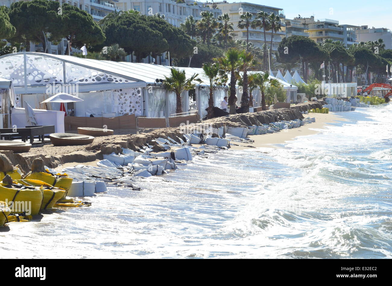Organisers of the 66th Cannes Film Festival have placed large sandbags ...