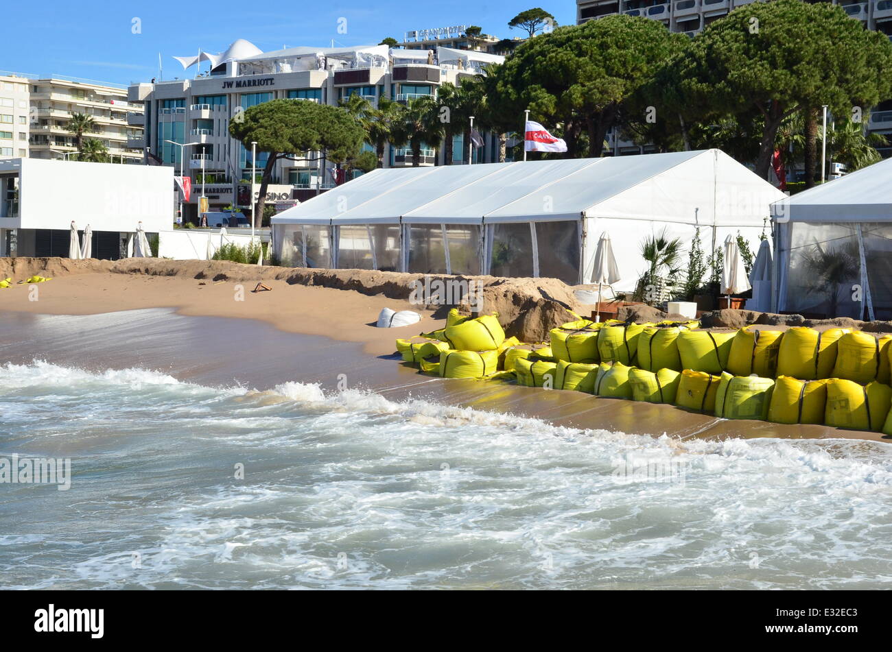 Organisers of the 66th Cannes Film Festival have placed large sandbags ...