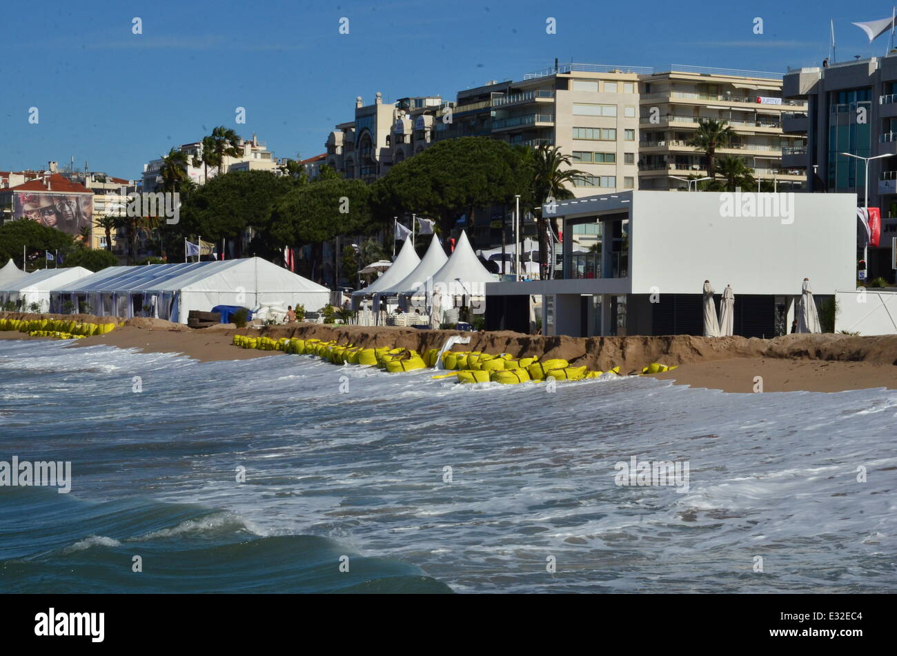 Organisers of the 66th Cannes Film Festival have placed large sandbags ...