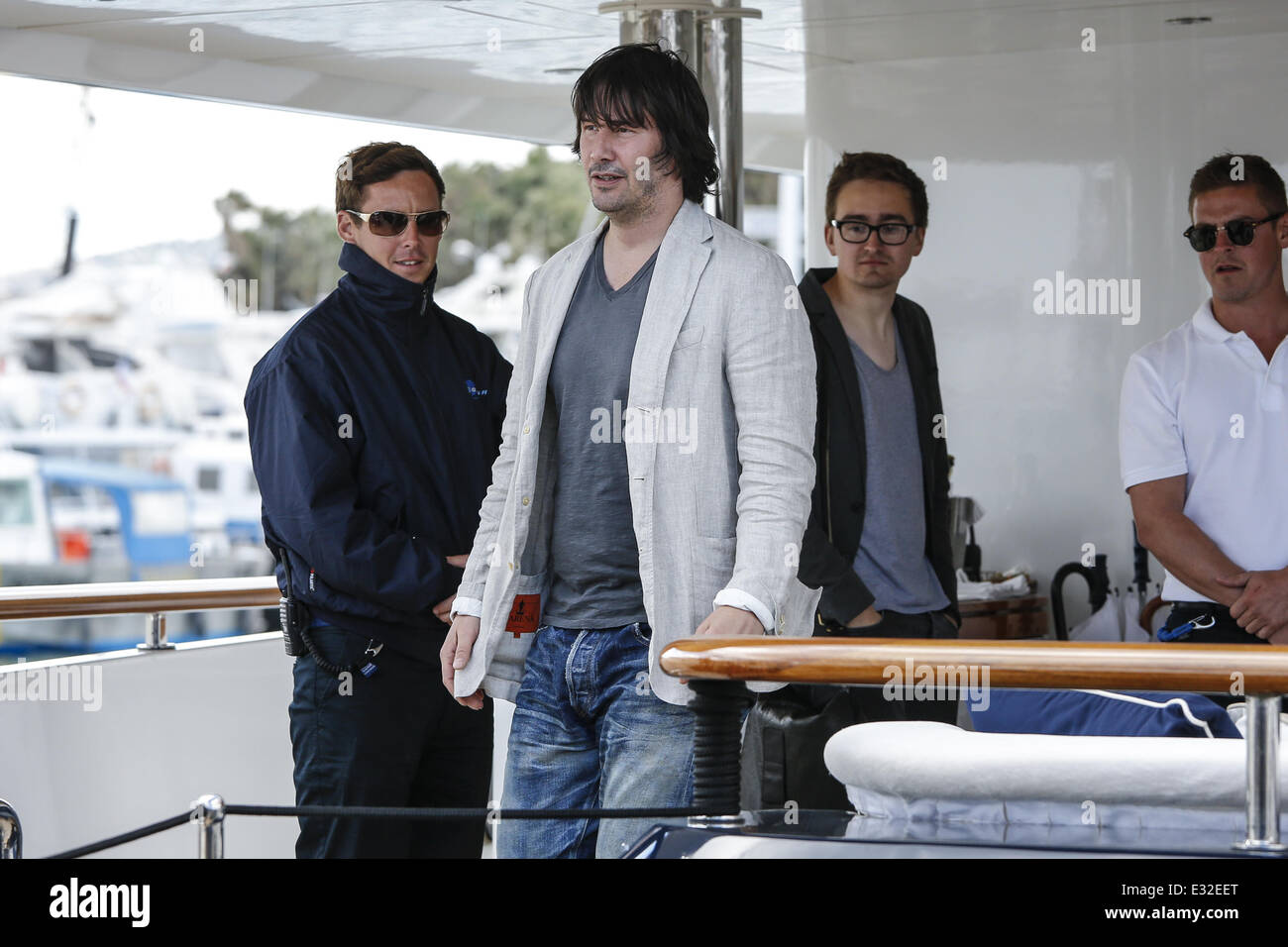 Keanu Reeves seen onboard a luxury yacht during the 66th Cannes Film ...