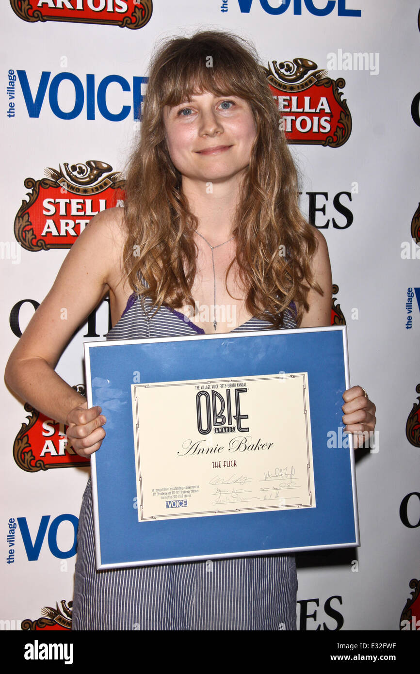 58th Annual Village Voice Obie Awards Featuring: Annie Baker Where: New ...